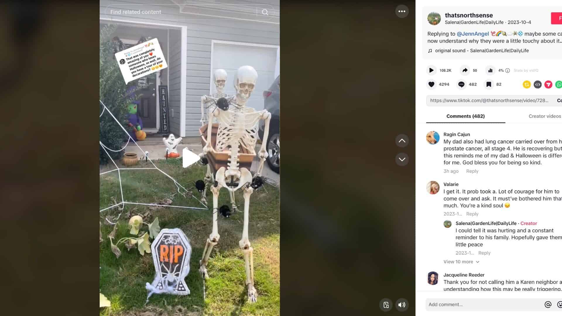 Neighbor Asks Woman To Remove "Morbid" Halloween Decor – Her Response ...