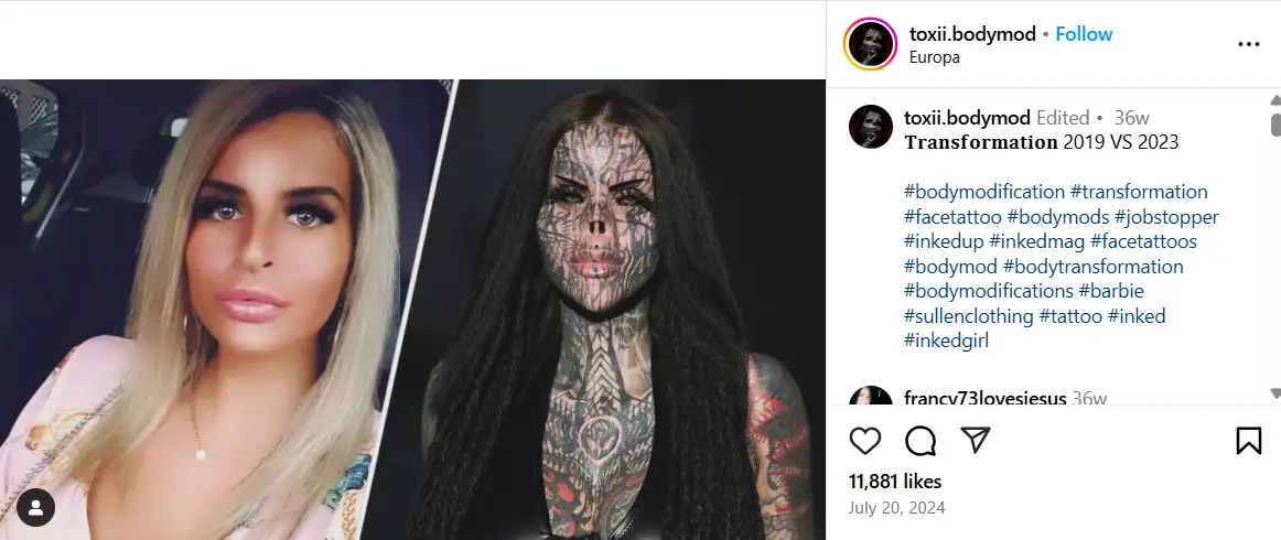 Tattooed Woman Removes Nose And Keeps It In A Jar – Her Before And ...